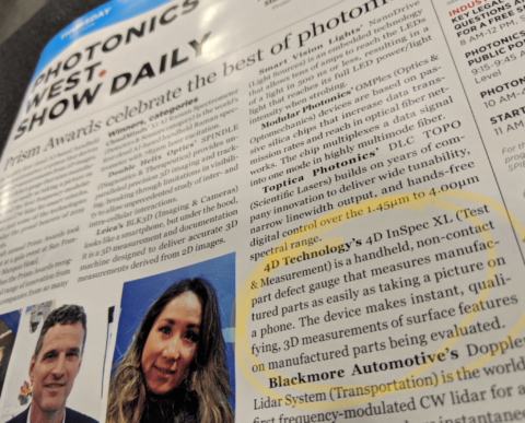 4D InSpec XL Wins Prism Award - 4D Technology