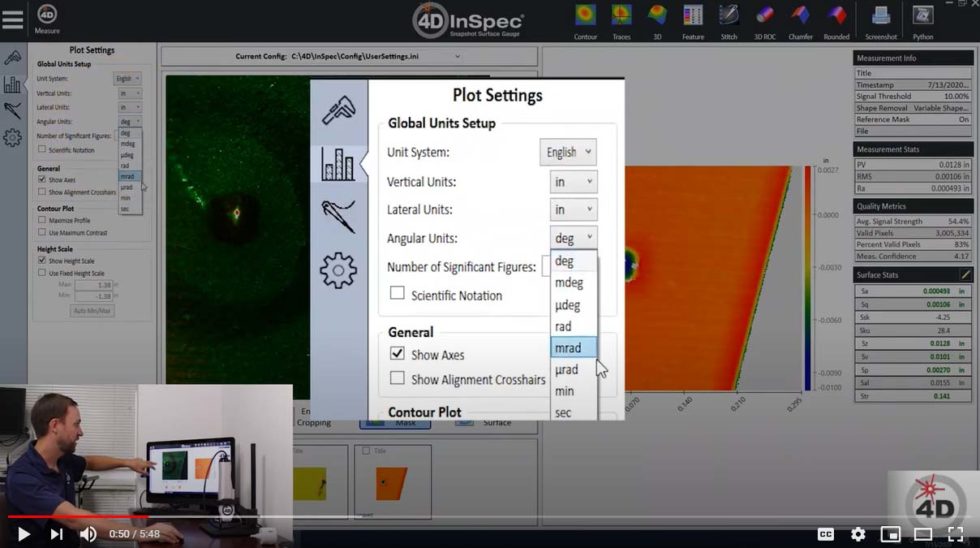 Plot Options in 4D InSpec Software - 4D Technology