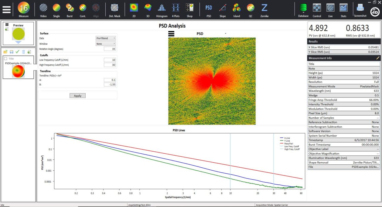 4Sight Focus Analysis Software - 4D Technology