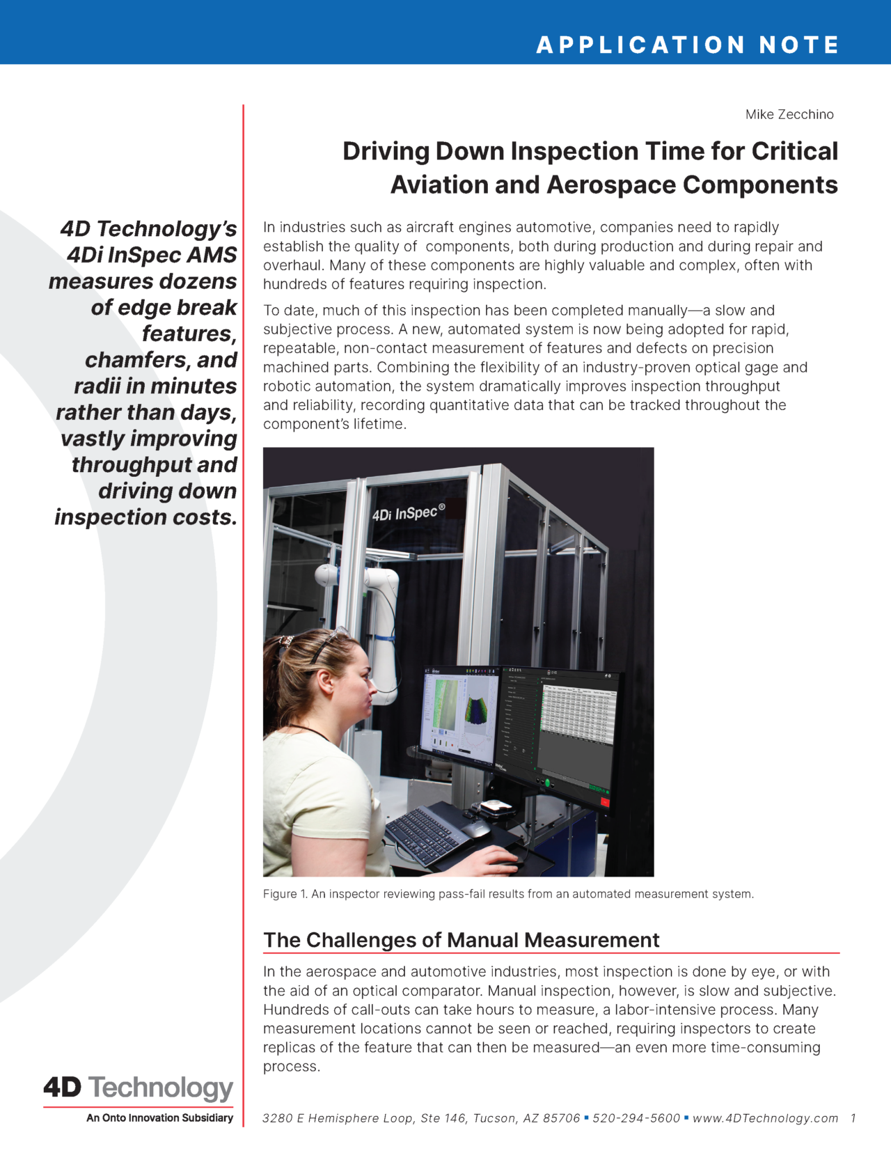 4Di InSpec AMS Automated Metrology System - 4D Technology